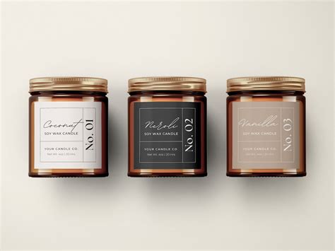Elegant Candle Label Template Printable Canva Design Editable Jar