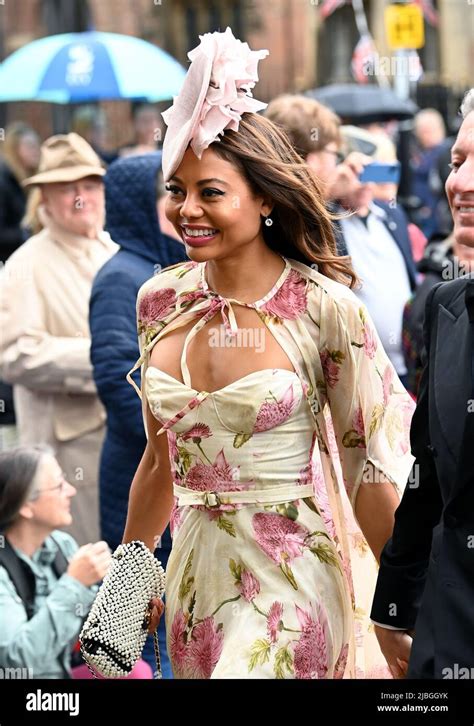 June 6th 2022 Ely Uk Emma Weymouth Attending The Wedding Of Pixie Lott And Oliver Cheshire