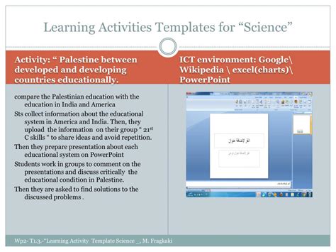 Ppt Learning Activity Template For English” Powerpoint Presentation