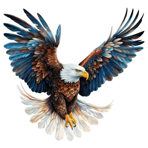 Premium Ai Image American Eagle With Flying With White Background