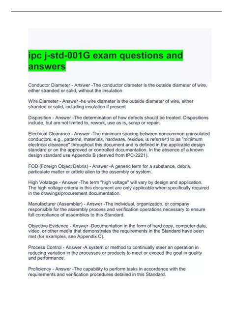 Ipc J Std 001g Exam Questions And Answers Ipc J Std 001g Stuvia Us