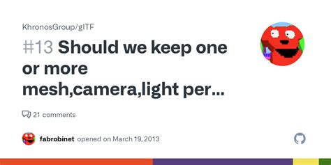 Should We Keep One Or More Mesh Camera Light Per Node Issue KhronosGroup GlTF GitHub