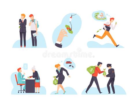 Corruption And Bribery Concept Business People Taking Cash Bribe From Partner Or Client Stock