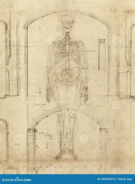 Classical Anatomy Architecture Montage Stock Illustration