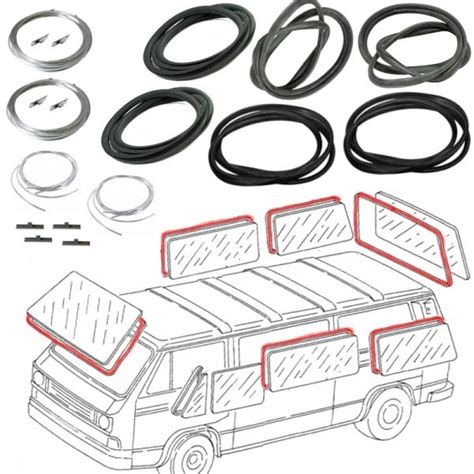 Dichtungsset Für Fensterscheiben Inkl Keder Und Muffen T3 Ab Bj 84