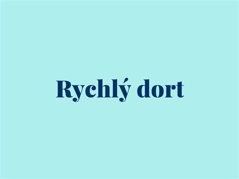 Rychlý Dort Recept Jídlocz