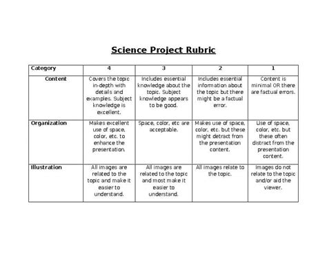 Science Project Rubric By Lesson Plans With Purpose Tpt