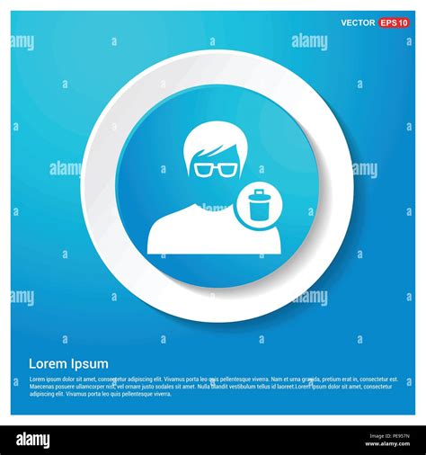 delete user icon abstract blue web sticker button free vector icon