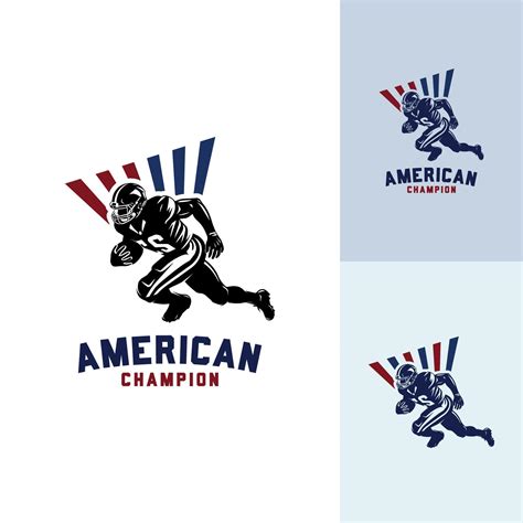 Football Player Logo Emblem American Football Illustration 53537598