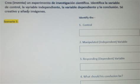 Crea Inventa Un Experimento De Investigación Cientifica Identifica