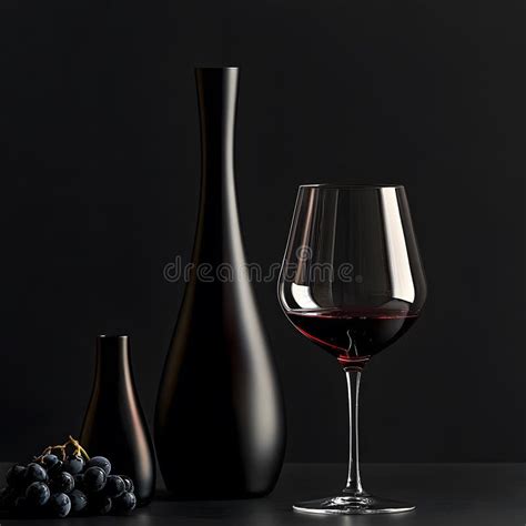 Composition With Red Wine And Fill Wine Glass Stock Illustration