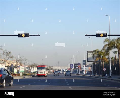 Cairo Egypt February 10 2024 Traffic Lights Signals In Egyptian