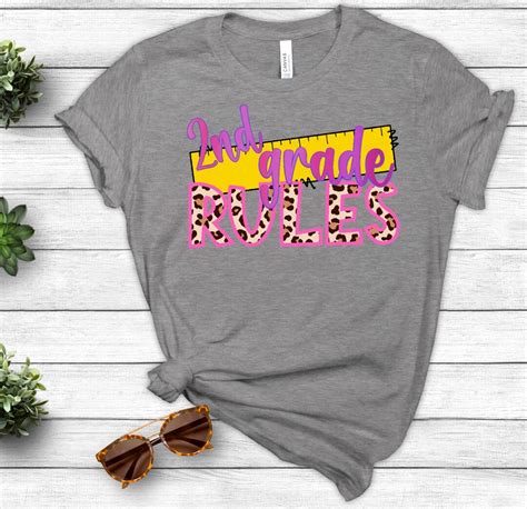 Second Grade Rules Png 2nd Grade Png Teacher Png Teacher Shirt Teachers Last Day First Day