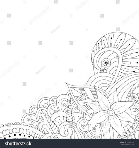 Hand Drawn Zentangle Corner Ornament Abstract Stock Illustration 314141186