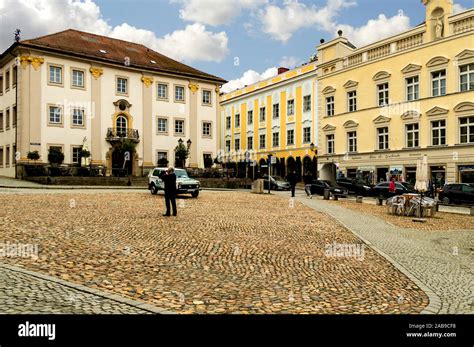 The Main City Square In Passau Germany With The Town Hall To The