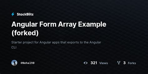 Angular Form Array Example Forked Stackblitz
