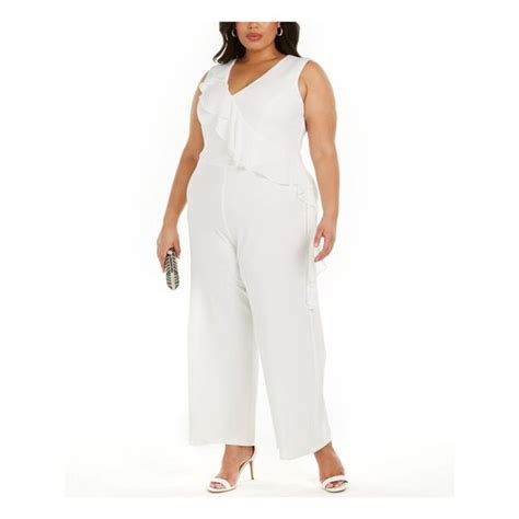 Connected Apparel Pants And Jumpsuits Nwt Connected Apparel Womens White Sleeveless Wide Leg