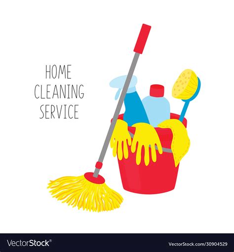Cleaning Service House Tools In Bucket Royalty Free Vector