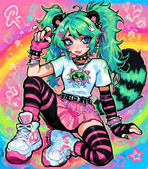 Punk Colorful Character Design Colorfull Drawing Style Scenecore