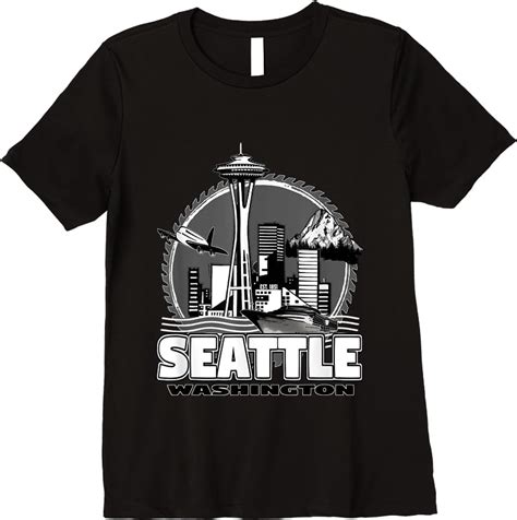 Seattle Pacific Nw Emerald City Space Needle Souvenir T Shirts Ts