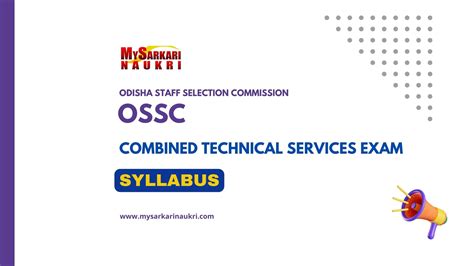 Ossc Combined Technical Services Syllabus And Exam Pattern