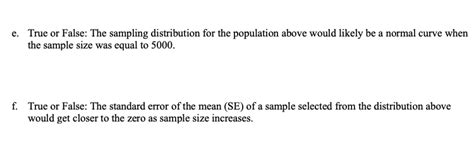 Solved Sampling Distributions And Standard Error Points Chegg