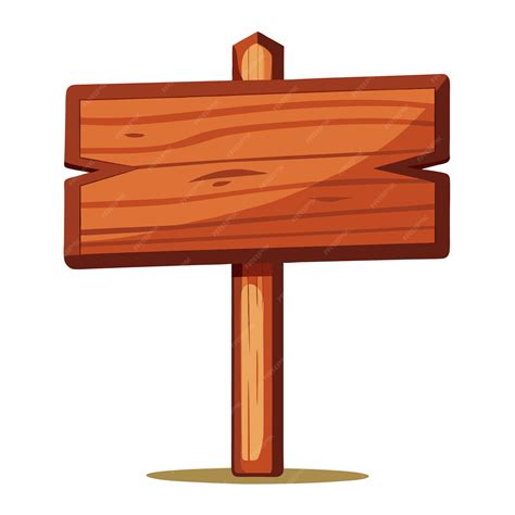 Wooden Sign Cartoon Style Vector Illustration Premium Ai Generated Vector