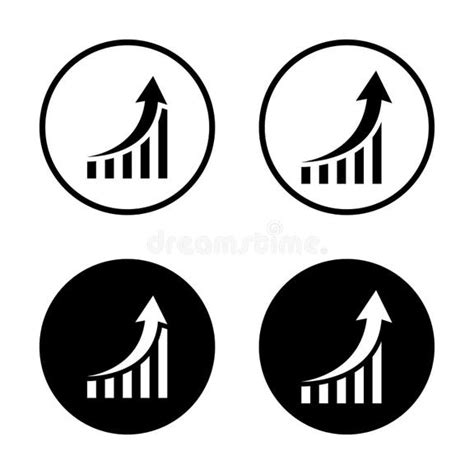 Bar Graph Growth Icon On Black Circle Revenue Increase Chart Sign