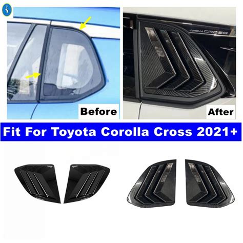 Auto Rear Window Blinds Side Tuyere Louvers Vent For Toyota Corolla Cross 2021 2024 Black