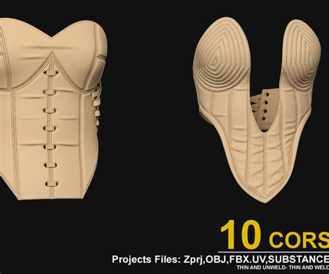 Artstation 7 Corset Vol 1 Marvelous Designer And Clo3dzprj Obj
