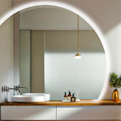 Half Circle Led Bathroom Mirror Semi Circle Washbasin Large Mirror