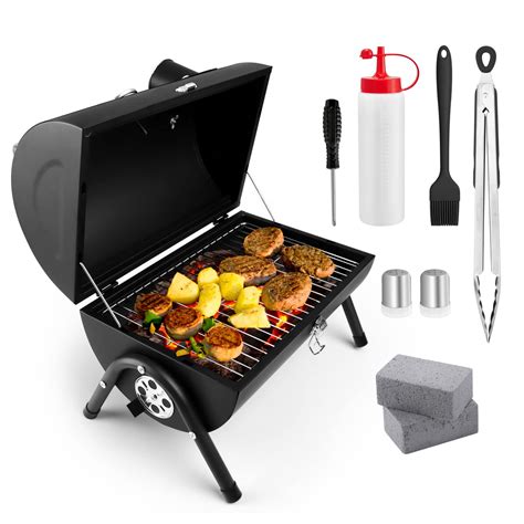 Portable Charcoal Grill Set Of 9 Hasteel Small Compact Bbq Grill Mini Folding Outdoor Grill