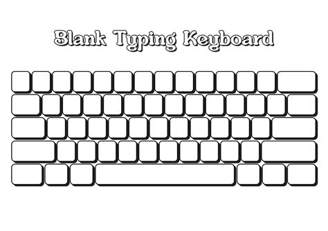 Computer Keyboard Button Layout Template With Letters For Graphic Use