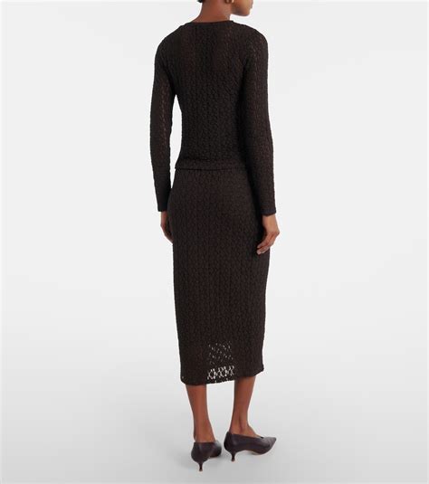 Gonna Midi Mia In Pizzo In Marrone Velvet Mytheresa
