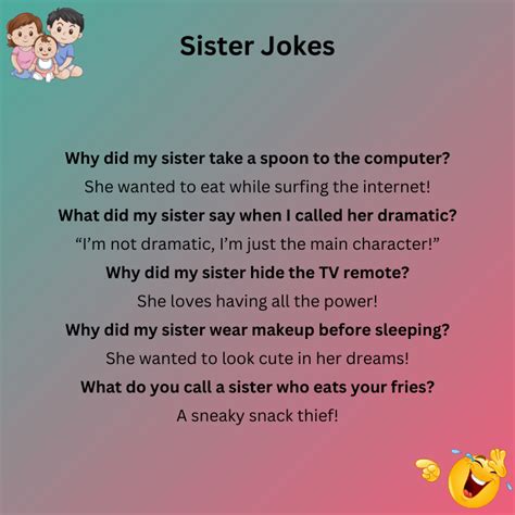 Sister Jokes To Share And Laugh Together