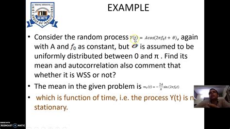 Auto Correlation Function Random Processes Youtube