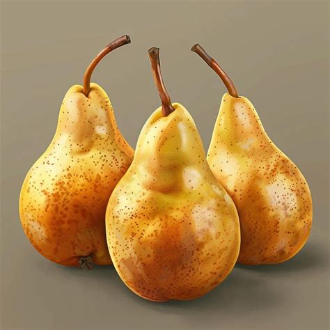 Group Of Ripe Yellow Pears With Their Distinctive Shape Premium Ai