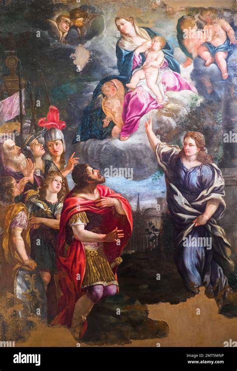 The Madonna Appears To Constantine By Unknown Artist Circle Of Antonino Madiona 17th Century