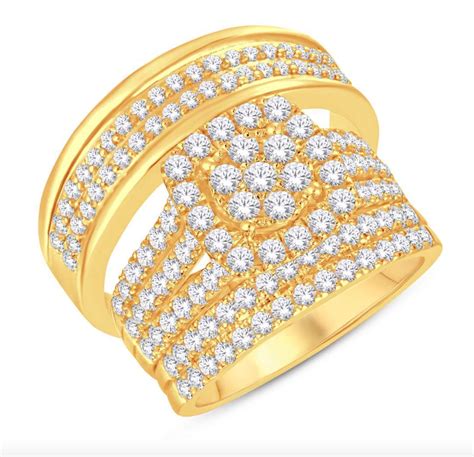 Square Frame Diamond Cluster Trio Bridal Set 250ct In 10k Gold Si