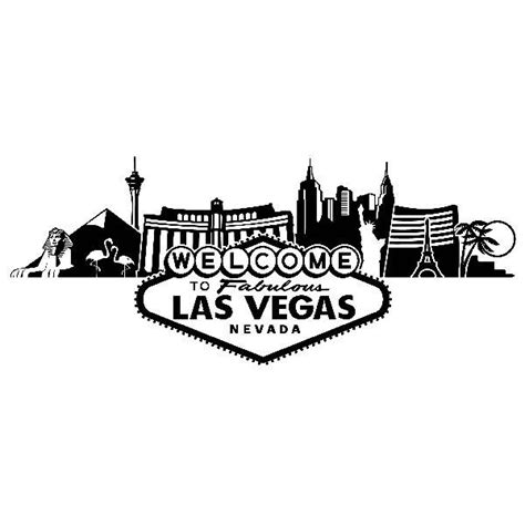 Welcome To Las Vegas Sign Black And White Illustration