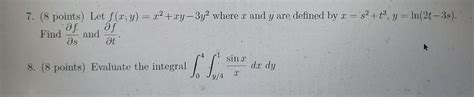 solved 7 8 points let f x y x² xy− 3y² where x and