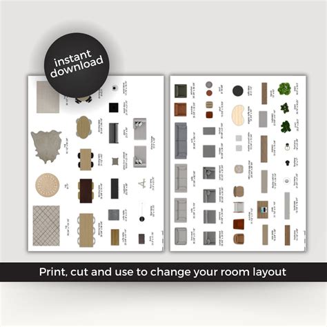 Printable Scale Furniture Cutouts For Living Room Floorplan Living
