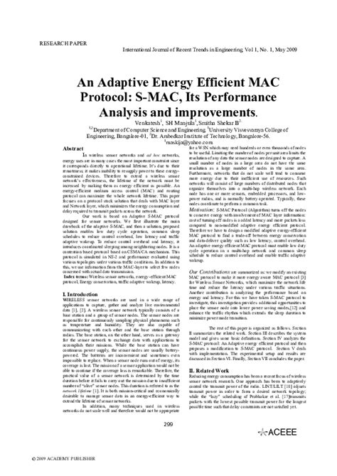 Pdf An Adaptive Energy Efficient Mac Protocol S Mac Its Performance