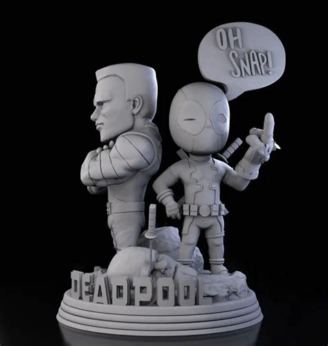 Deadpool Colossus Chibi 3d Printing Model Stl Deadpool Colossus Chibi 3d Printing Model Stl