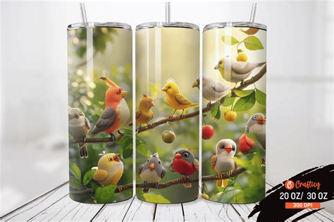3d Adorable Avian Gathering Tumbler Wrap Graphic By Crafticy · Creative