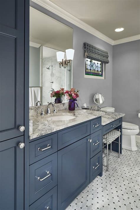 Master Bathrooms With Blue Cabinets Ideas Countertopsnews Bathroom