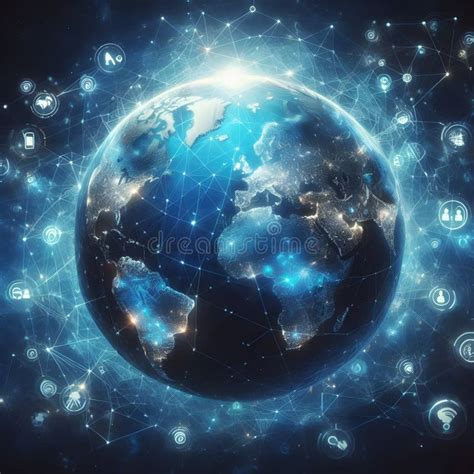 Networked Lines Earth Globalization Internet Connections