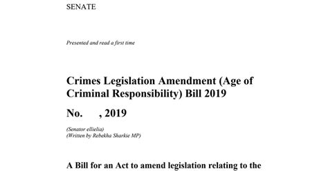 1401b Crimes Legislation Amendment Age Of Criminal Responsibility