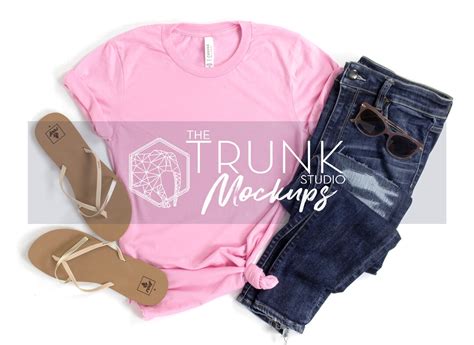 3001 Heather Bubble Gum Mockup Bella Canvas 3001 Mockup 3001 Mockup
