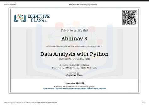 Abhinav S On Linkedin Cognitiveclass Ibm Learning